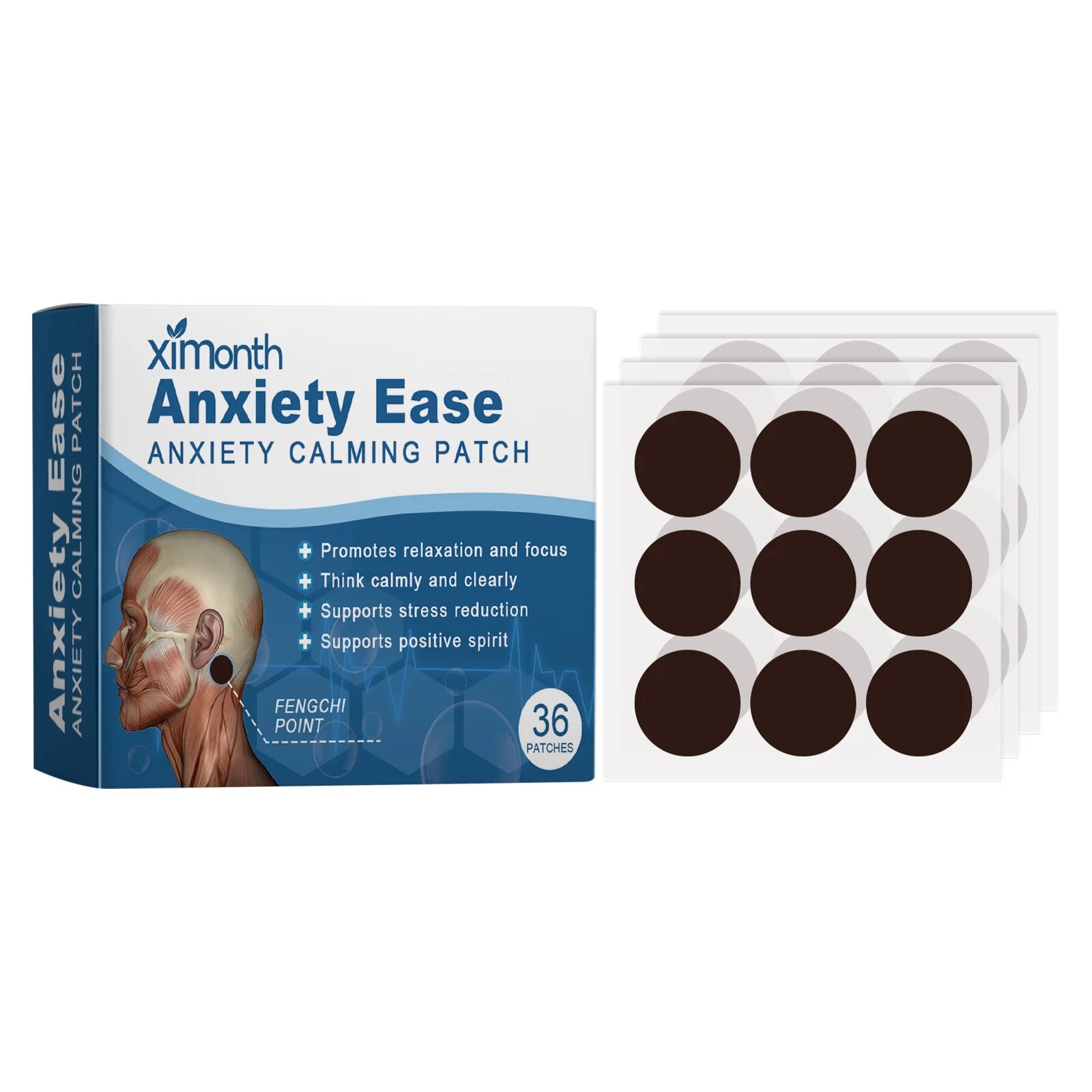 Беспокойный спокойный пластырь для снятия психического стресса, успокаивающее настроение, расслабление мышц, против головной боли, улучшение концентрации, разбуждение, искусство