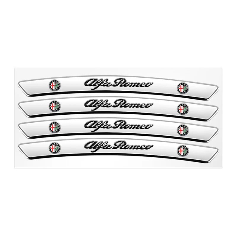 4 шт, наклейка на край ступицы колеса автомобиля, алюминиевая эмблема, наклейки для Alfa Romeo Giulietta Giulia GT Mito Brera F1 Stelvio Tonale 156