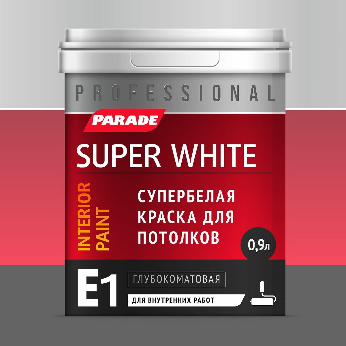 Краска для потолков белая база А 0,9 л PARADE SUPER WHITE E1