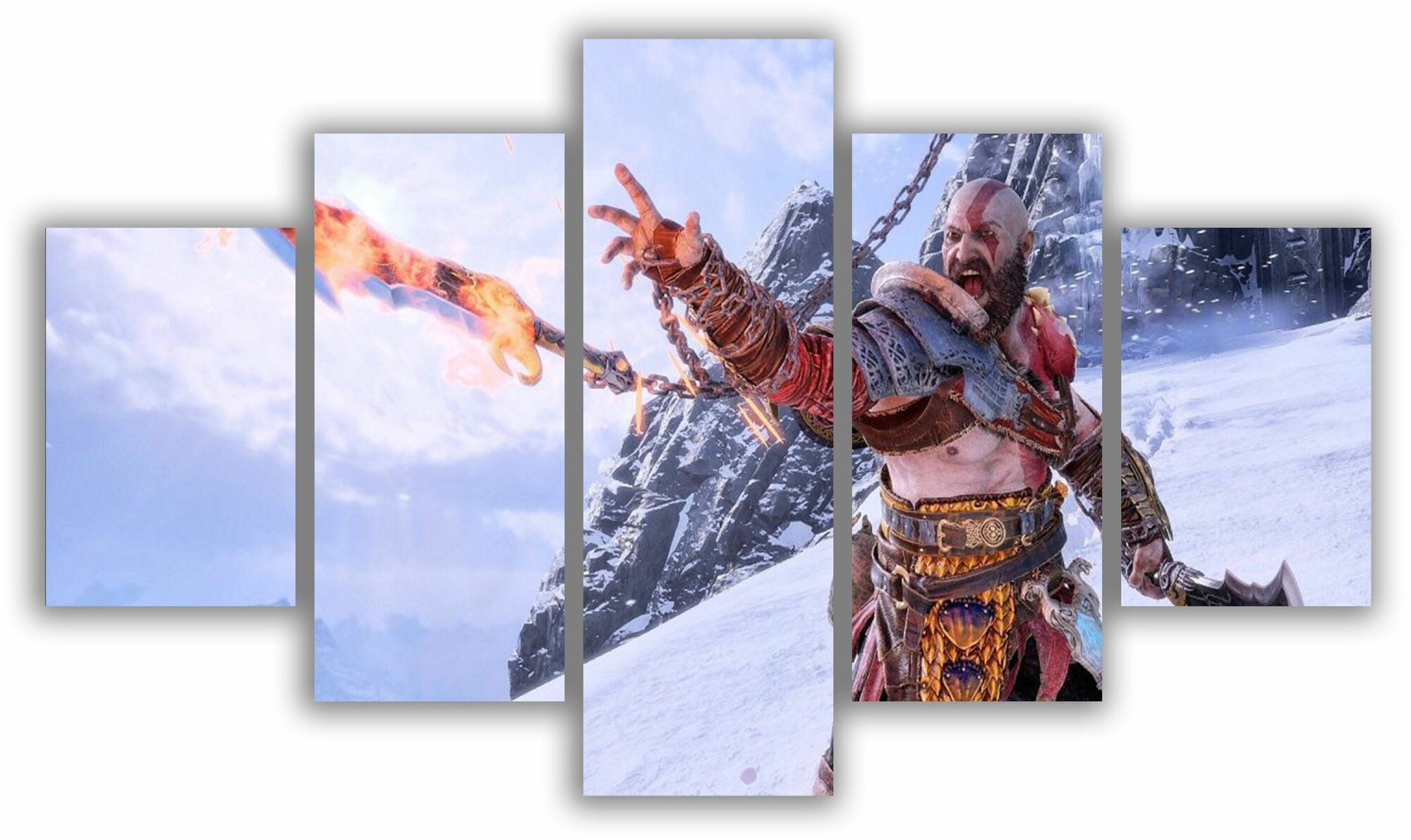 Модульная картина Бог войны 140х80