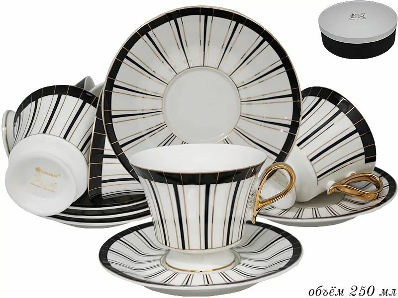 Чайный набор на 6 персон 12 предметов Lenardi 250 мл фарфор