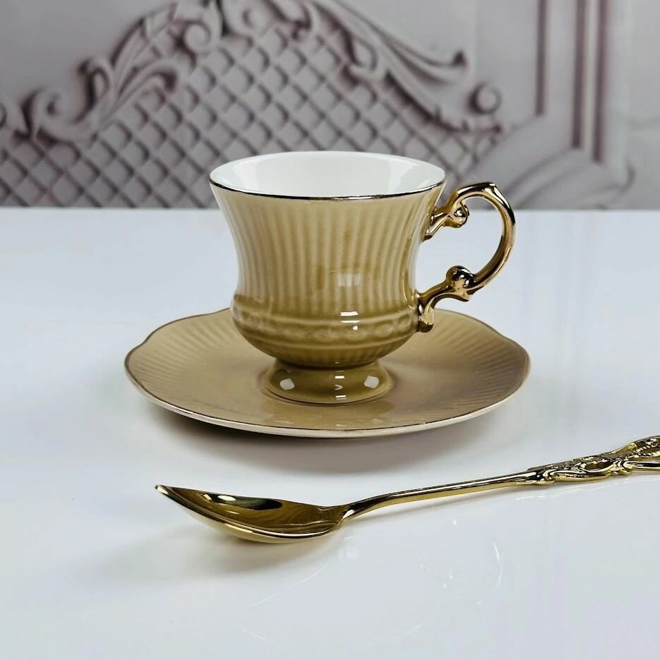 Кофейный набор на 6 персон 12 предметов Lenardi 100 мл фарфор