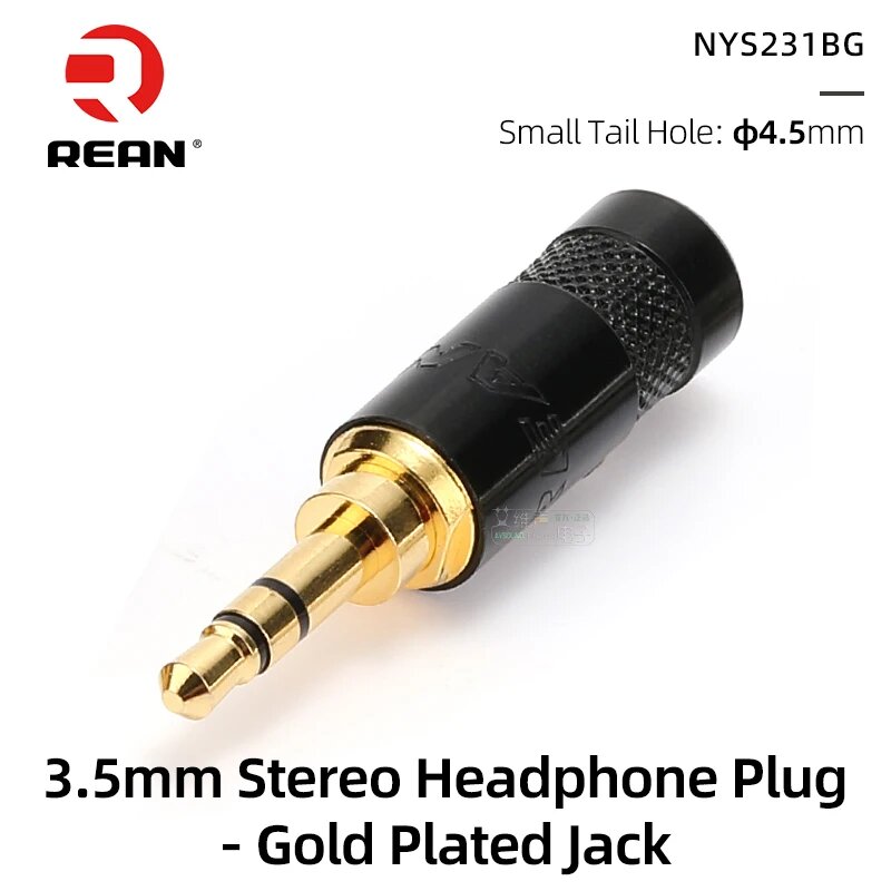 REAN 3.5 мм Золотой Jack для наушников, NYS231BG, 10 шт.