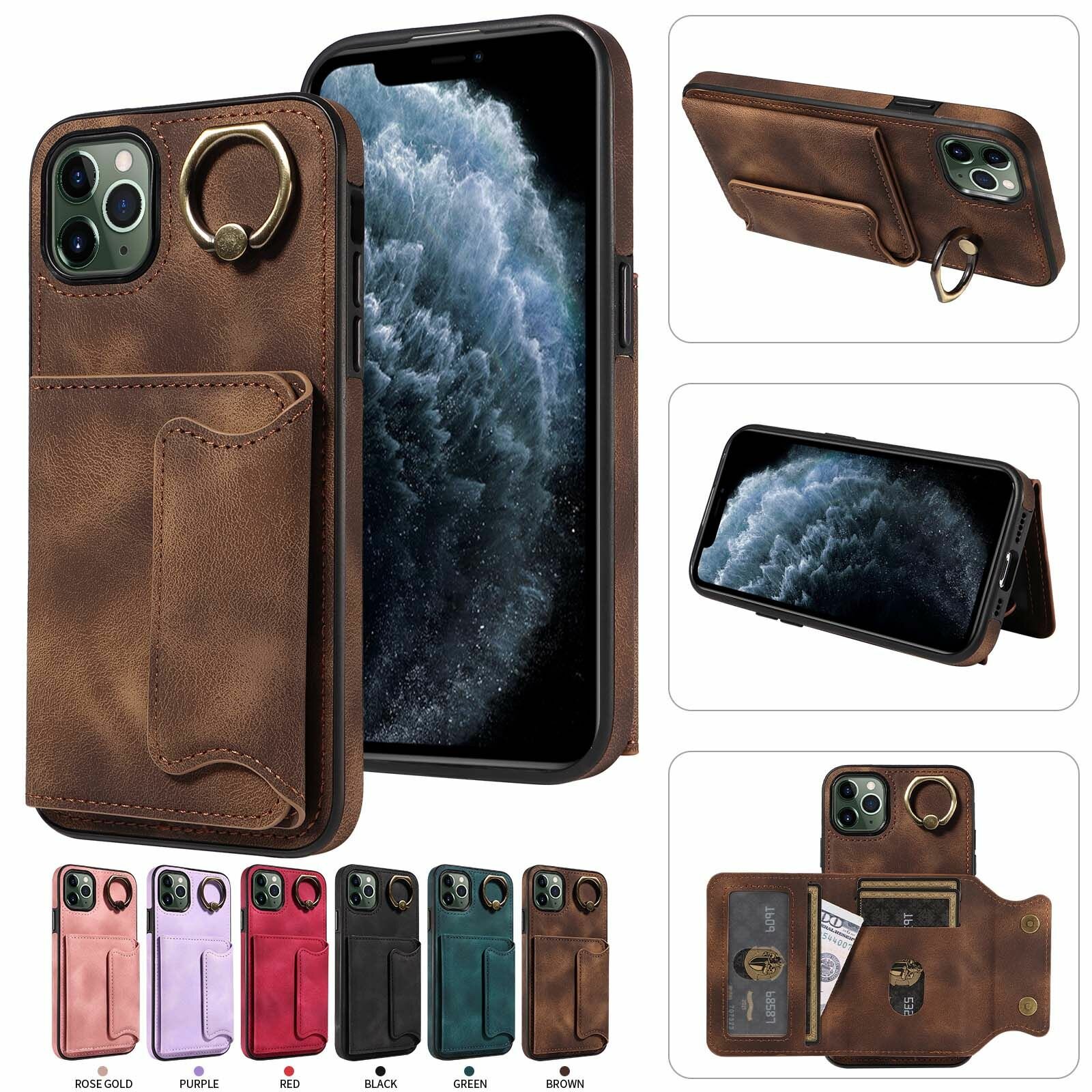 YIKATU Роскошный кожаный магнитный чехол для Apple iPhone 11 Pro Max (Эпл Айфон 11 Про Макс) с карманом/держателем для карт/кольцом-подставкой, Skin Feel