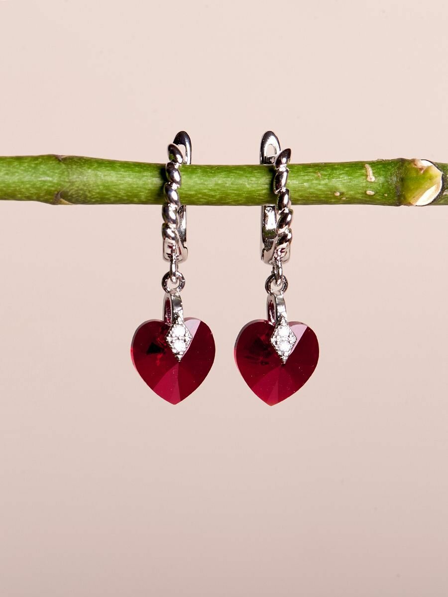 Серьги, стекло, кристалл, кристаллы Swarovski