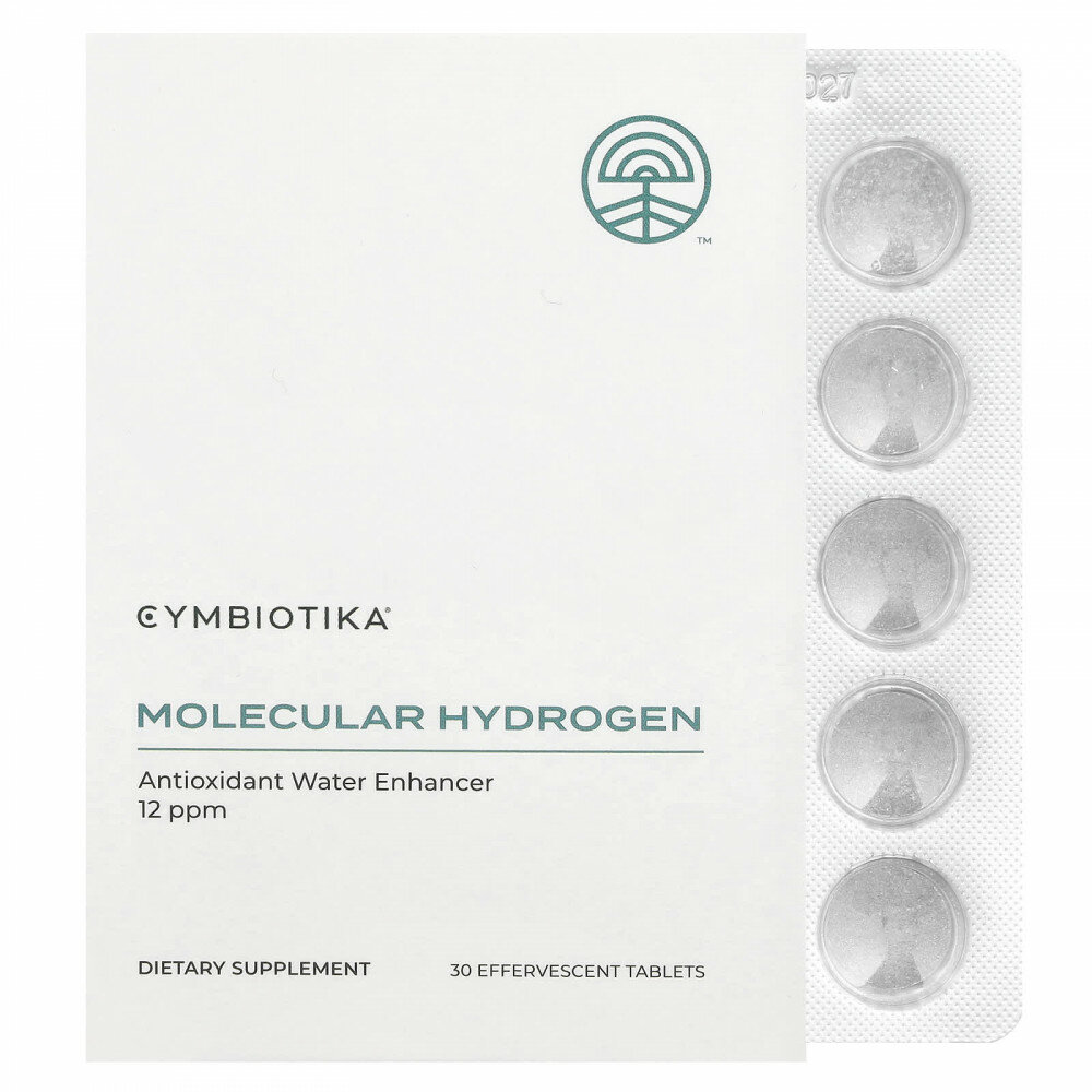 Cymbiotika, Moleular Hydrogen, 30 шипучих таблеток (80 мг в 1 таблетке)