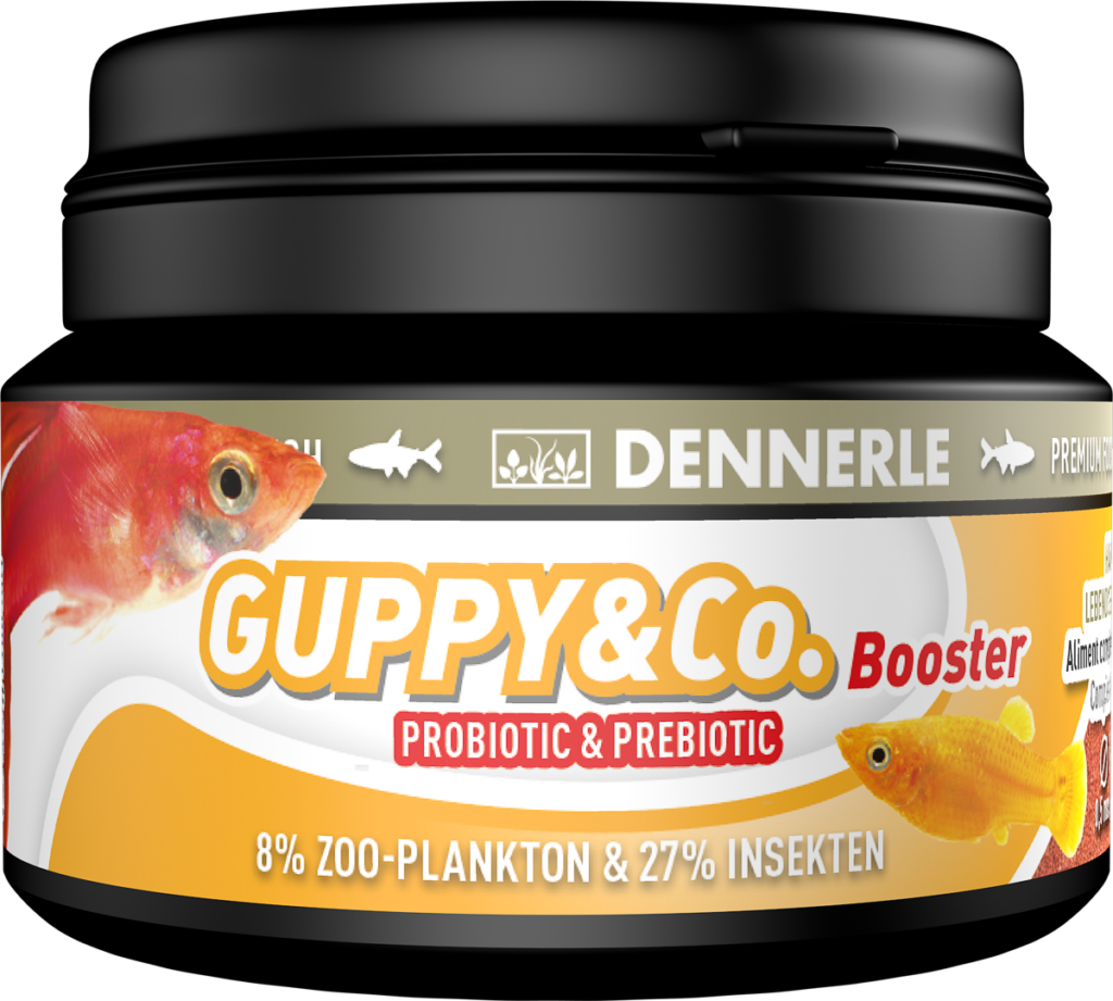 Dennerle Guppy & Co Booster — корм для гуппи и других живородящих рыб, мини-гранулы, 100 мл/ 45 г