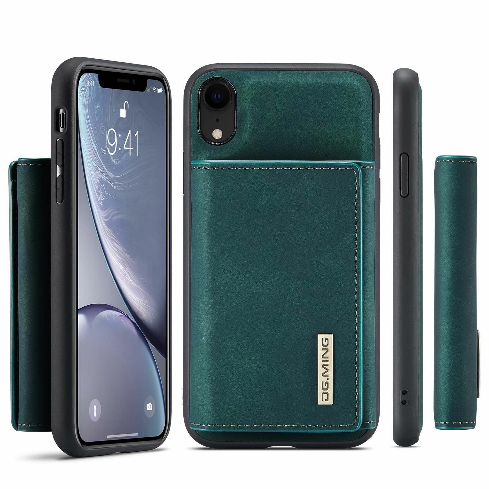 Кожаный Чехол На Apple iPhone XR (Айфон ХР) Кошелек Картхолдер, Автомобильный Магнитный Держатель Для Телефона