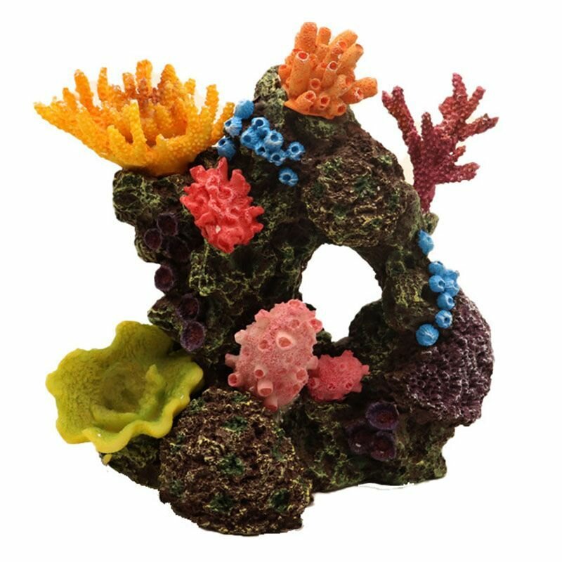 Украшение кораллового рифа для аквариума, 16 x 12 x 16 см
