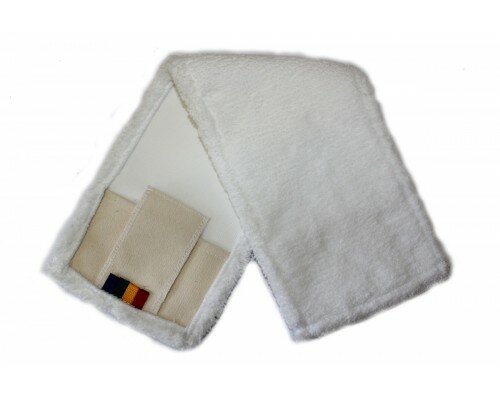 Насадка для швабры, МОП плоский из микрофибры, белая, 50 см, 2 шт