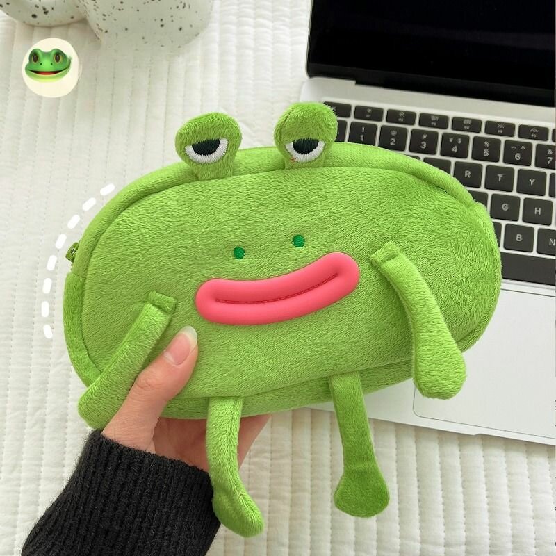 Пенал-Косметичка, велюр, овальный, для детей и взрослых, 21 см