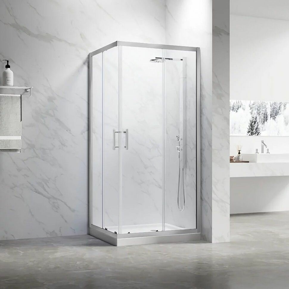 Душевой уголок Veconi Rovigo RV-27CH 120х90, стекло прозрачное, профиль хром глянец RV27CH-12090-01-C8