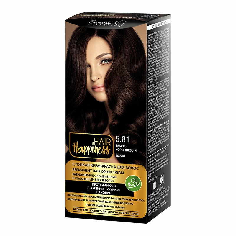 Белита-м стойкая крем-краска для волос № 5.81 темно-коричневый