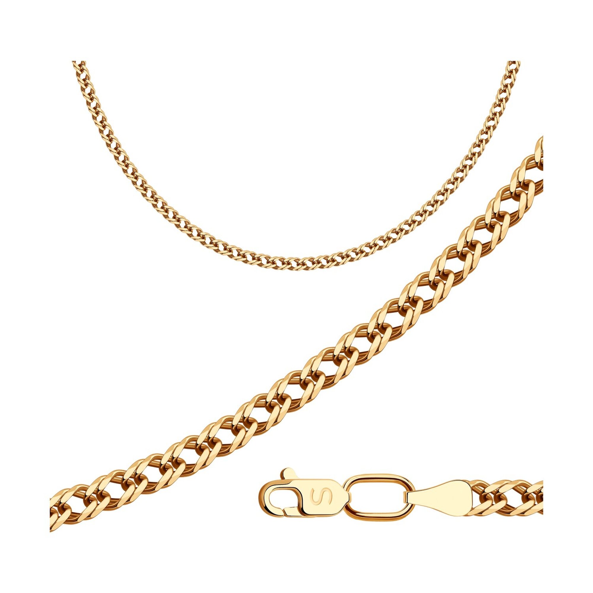 Цепь красное золото, 585 проба