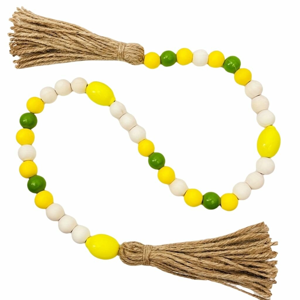 Лимонные деревянные гирлянды с кисточками, - Тип C