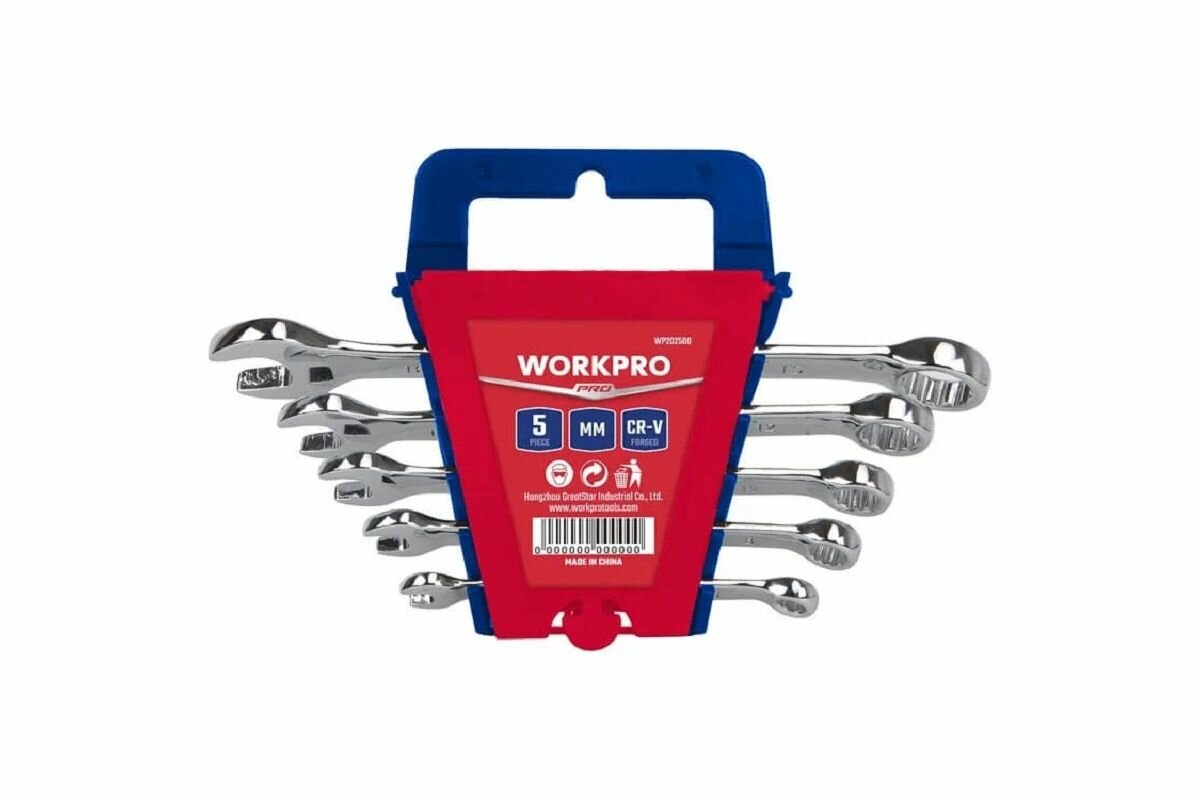 Набор комбинированных гаечных ключей 5 шт. (Метрический) WP202500 WORKPRO