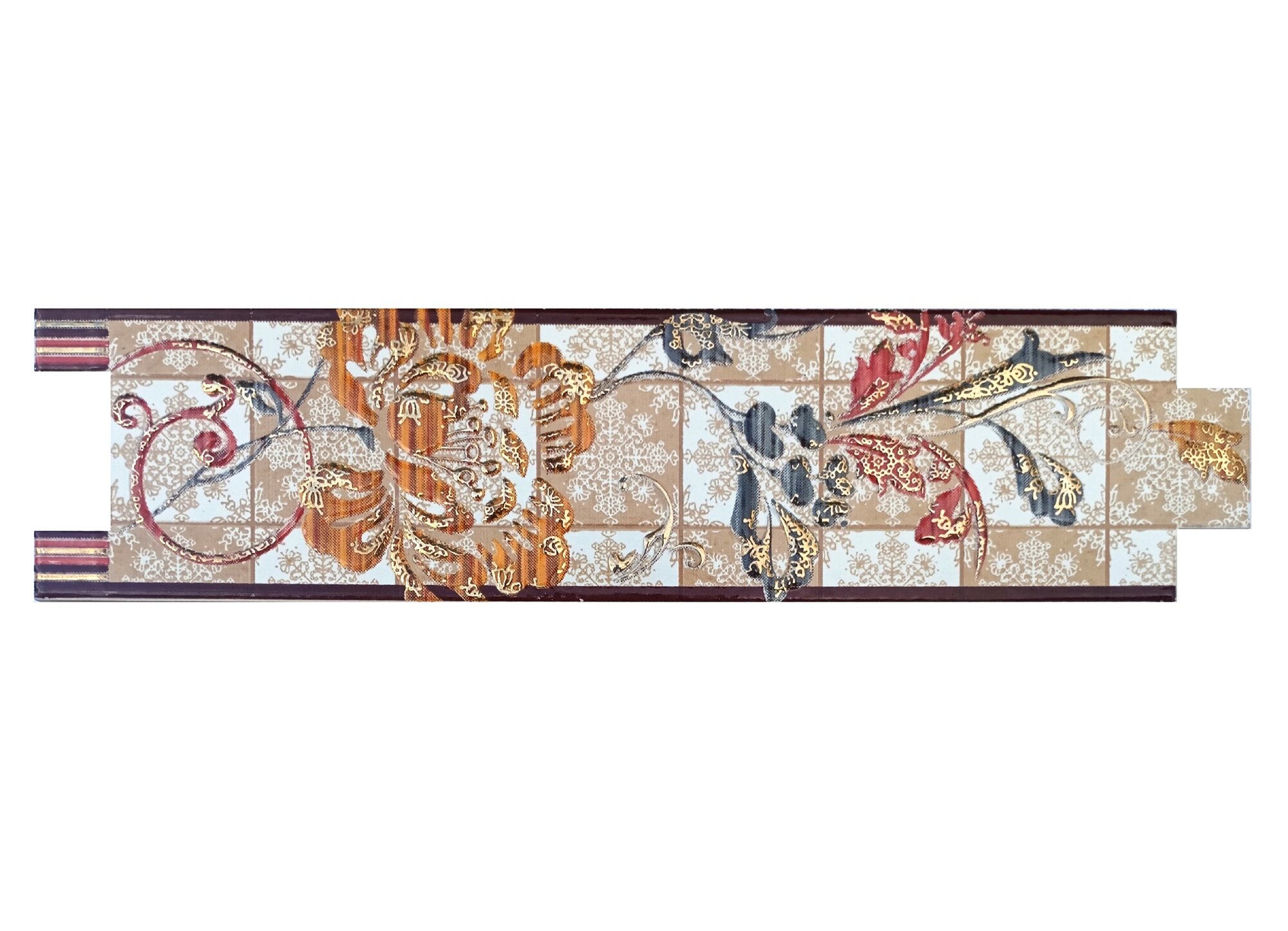 Бордюр керамический "Estilker"-6735 Цветы 6,5х25, 1 шт