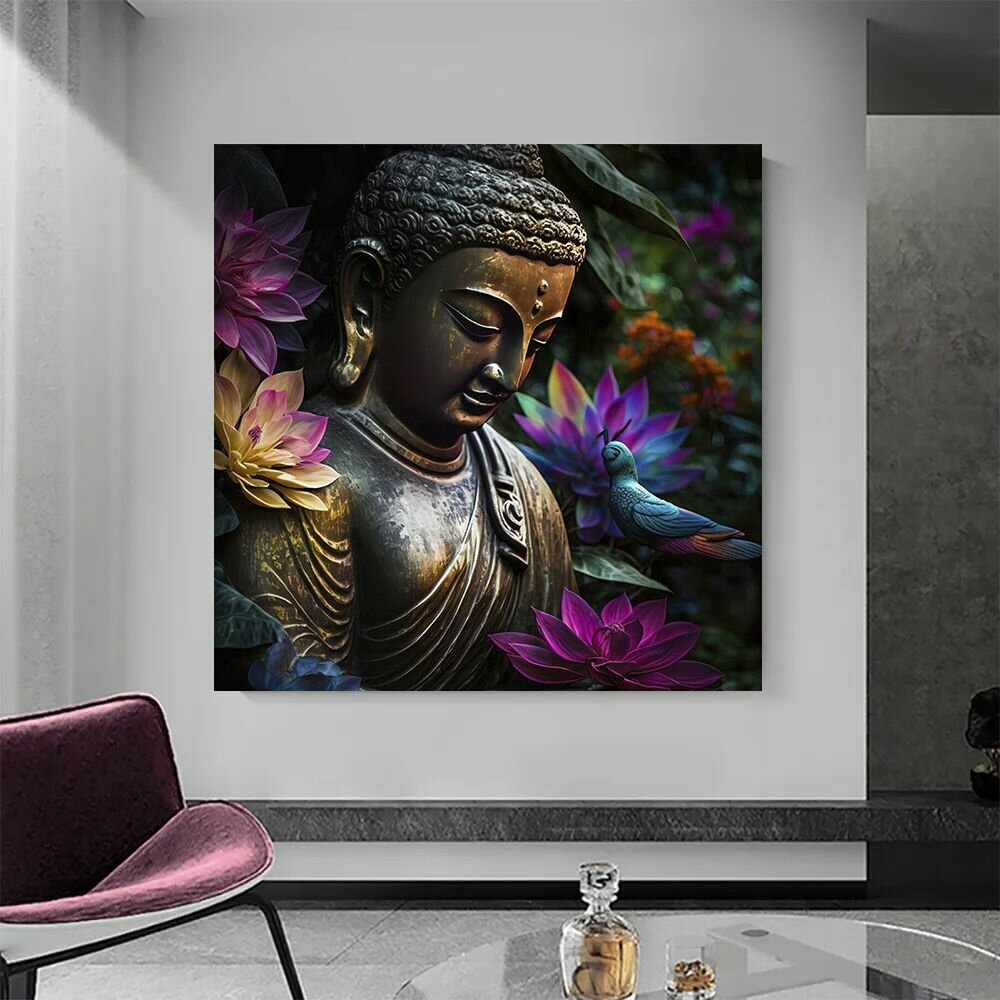 Картина "Многоликий Будда" ВсеКартины. Тут, на подрамнике, 40x40 см