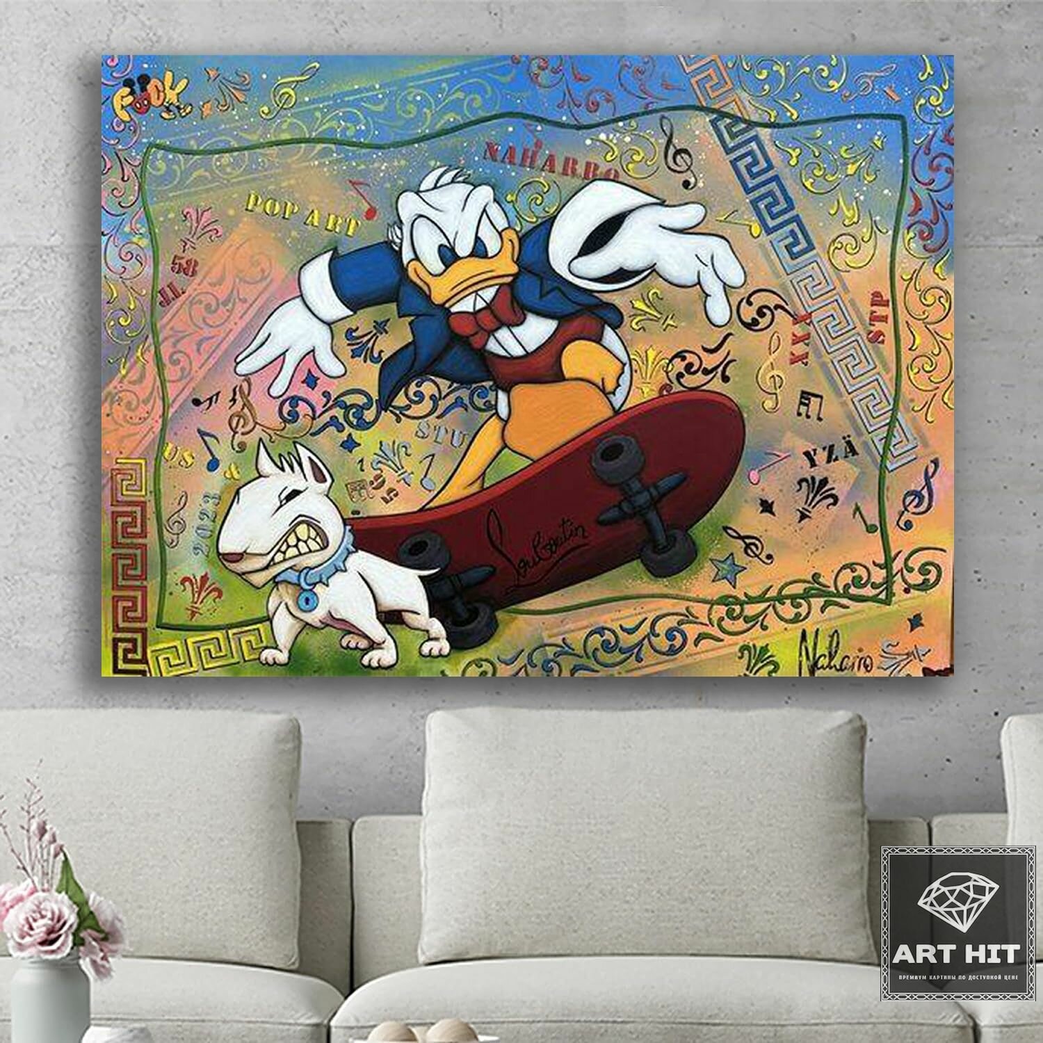 Картина Скрудж Макдак, Дональд Дак с деньгами, 50х70