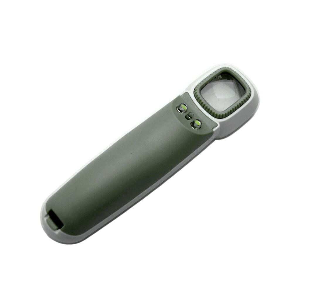 Лупа ручная с подсветкой и УФ 26x22mm 32X RJS-18070