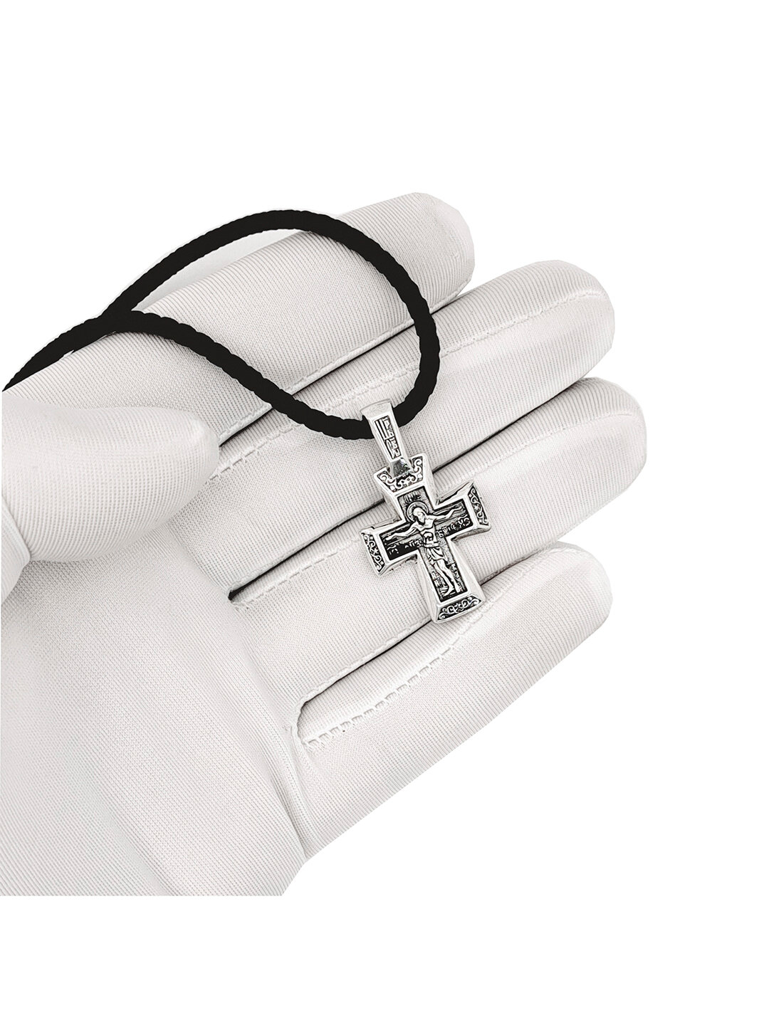 Крестик, серебро, 925 проба, оксидирование