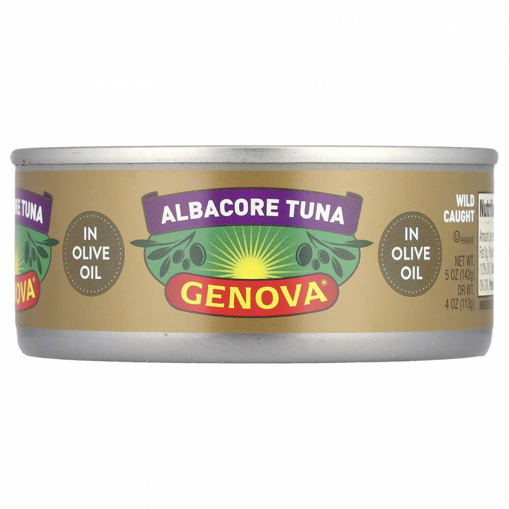 Genova, Альбакорский тунец в оливковом масле, 142 г (5 унций)
