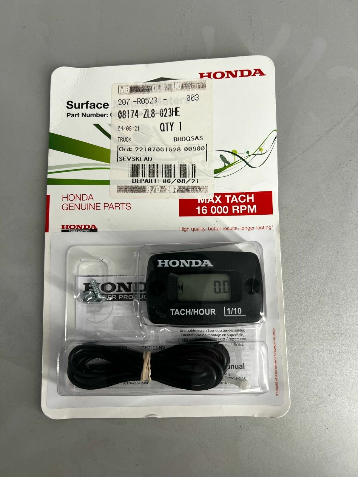 Тахометр и счетчик моточасов от Honda; Артикул Honda: 08174ZL8023HE (Оригинал)