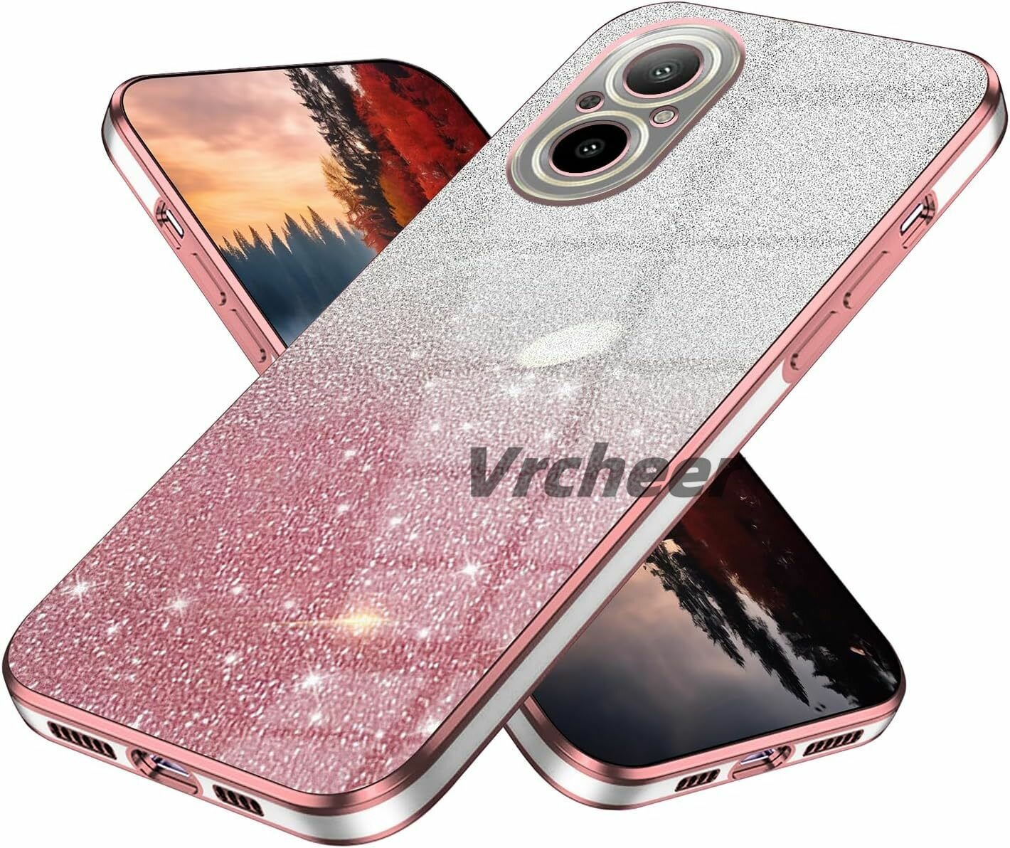 Чехол на Realme C67 4G / Реалми С67 4G с Блестками / Блестящий / Силиконовый со стразами, с Защитой Камеры. чехол золотистый женский.(розовый, Pink)