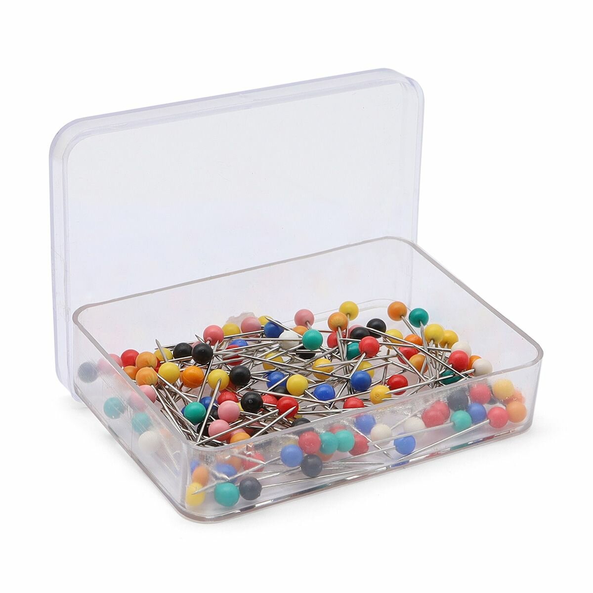 28401 Булавки с цветной головкой 25*0,65мм, металл/пластик, 120шт в боксе, PONY