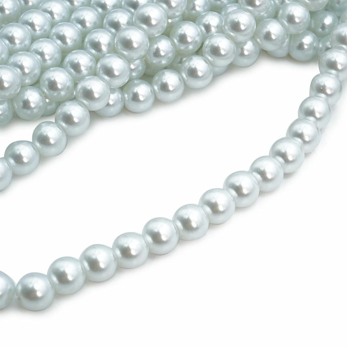 Бусины стеклянные на нитке, 10 мм, длина 40 см, Astra&Craft (SA-01 белый жемчуг)