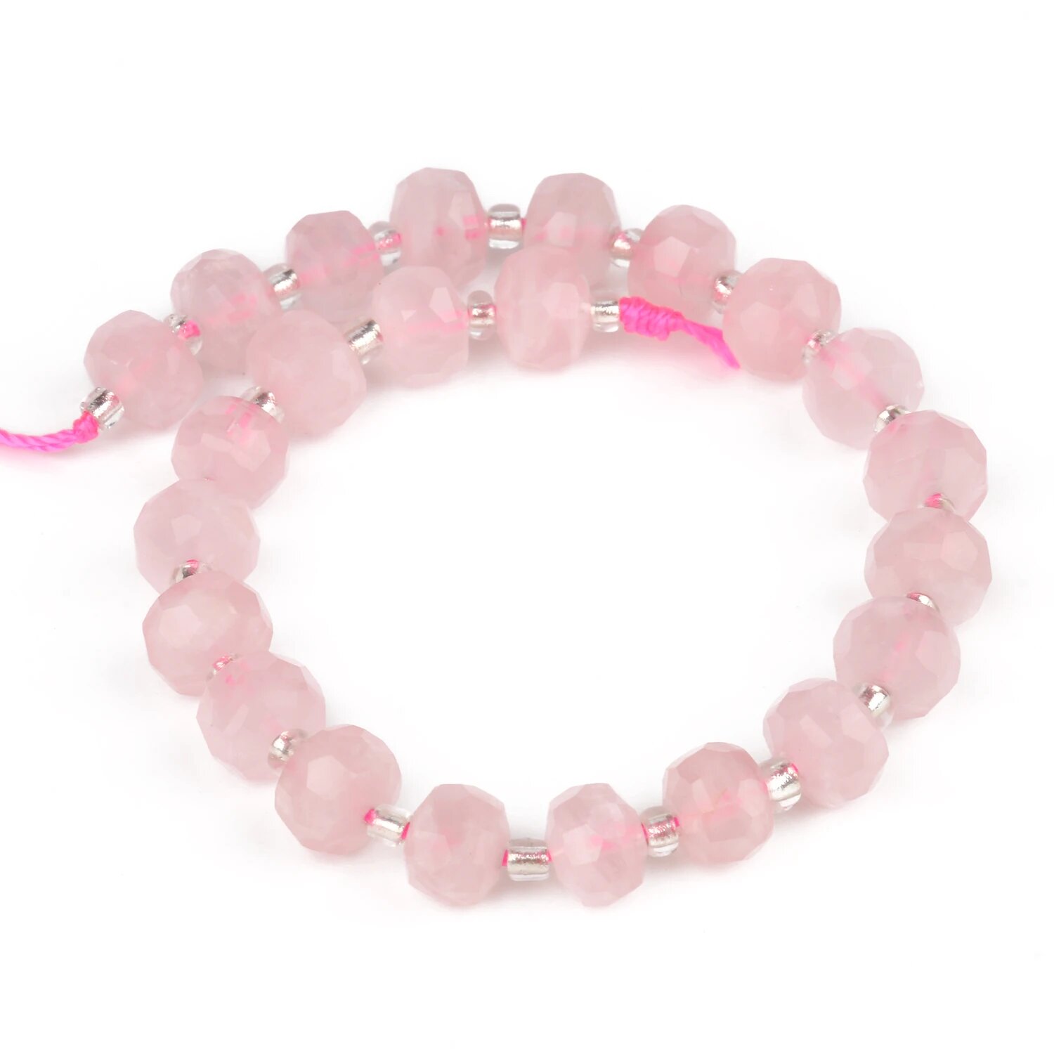 Натуральные гранатовые, цитриновые, турмалиновые бусины nociuciu 6x8 мм Розовый, rose quartz