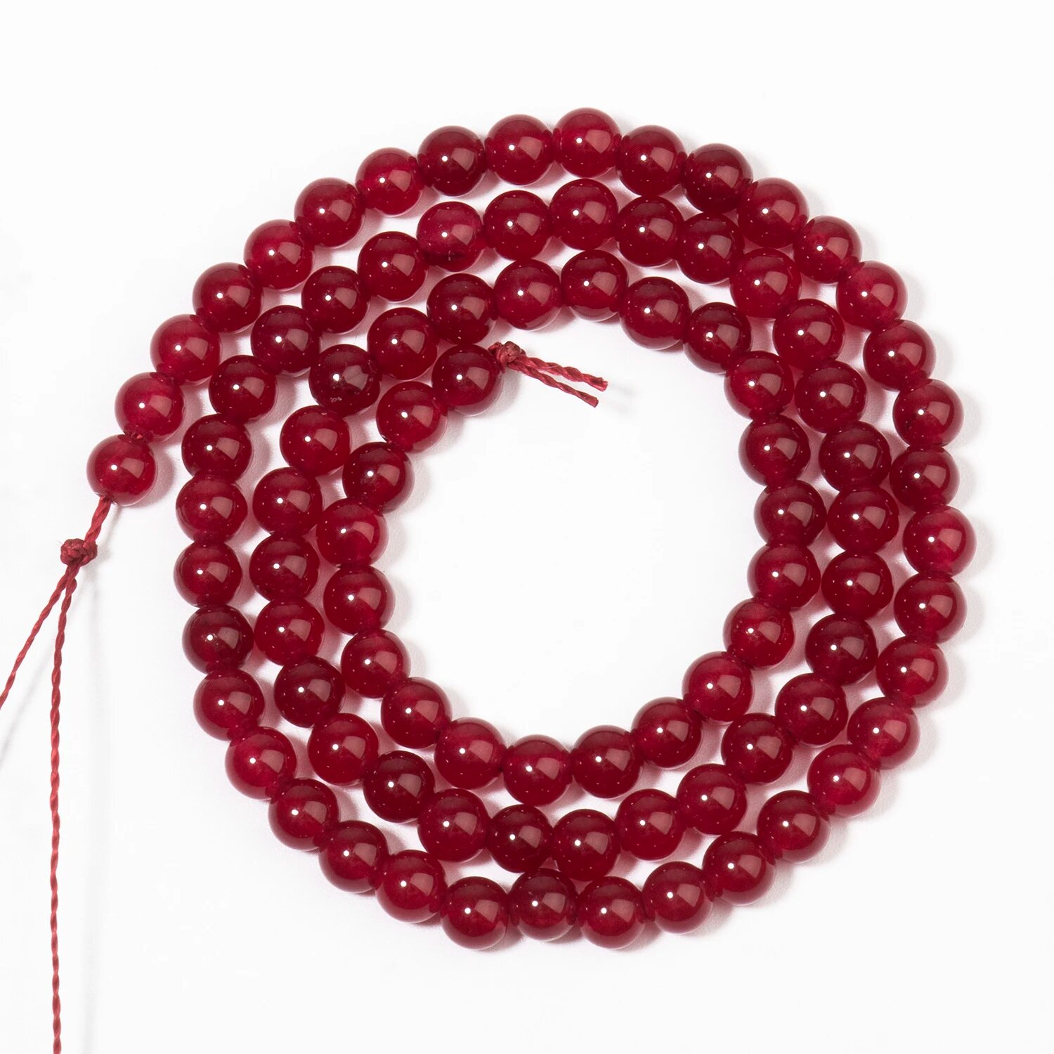 Бусины халцедон 4 мм темно-красные зелёные xilitata Бордовый, Dark red