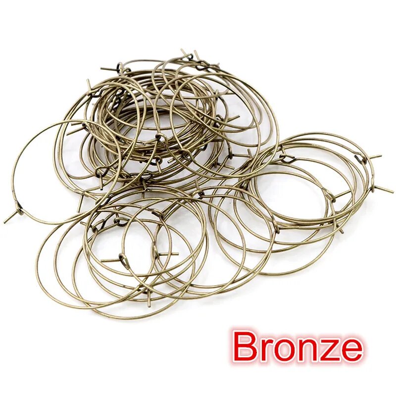 50 обручей для сережек Bronze 20mm