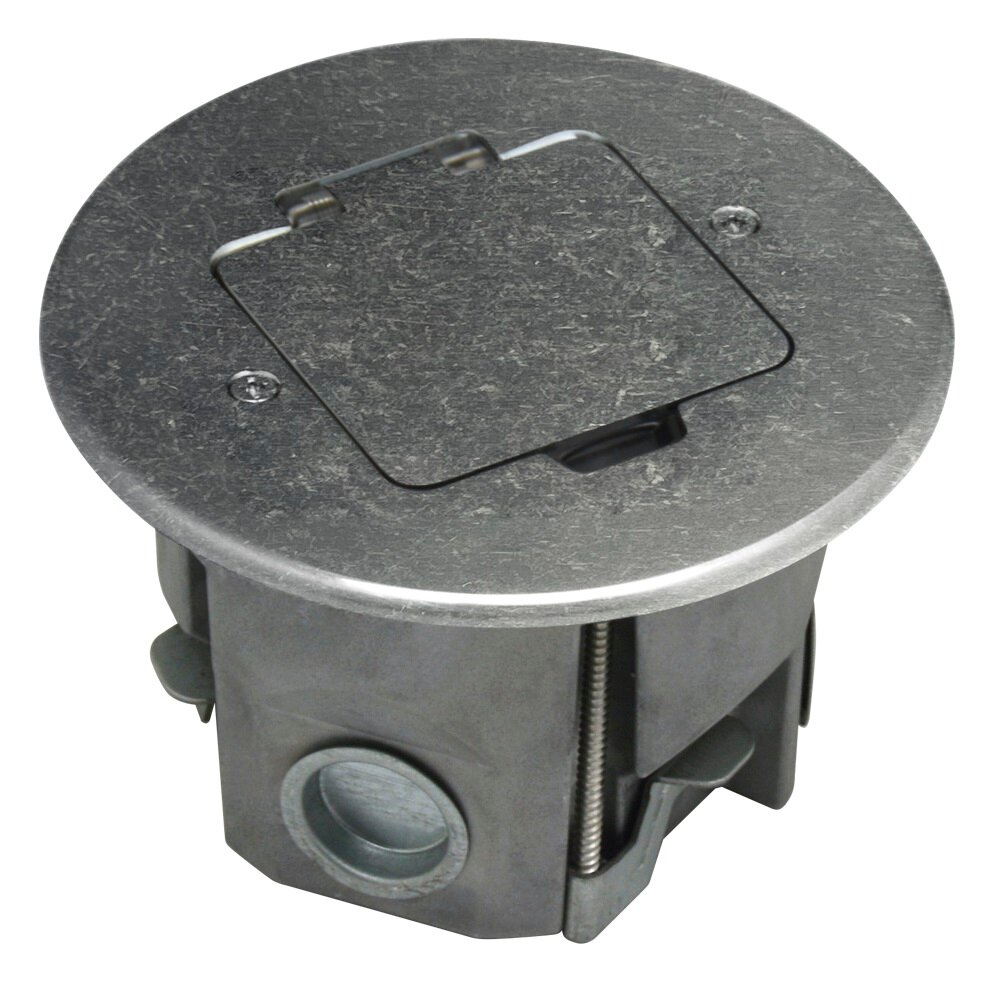 Лючок для установки 1 модуля 45х45мм, IP44, круглый, с квадратной крышкой, с установ. набором, цвет оцинк. сталь, Donel