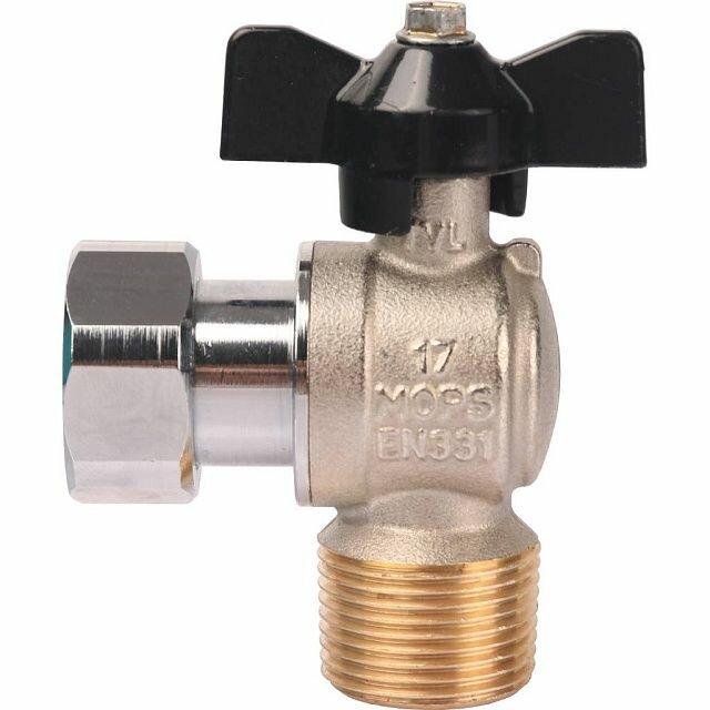 Кран шаровой угловой Stout SVB-0010-000020 3/4" с накидной гайкой