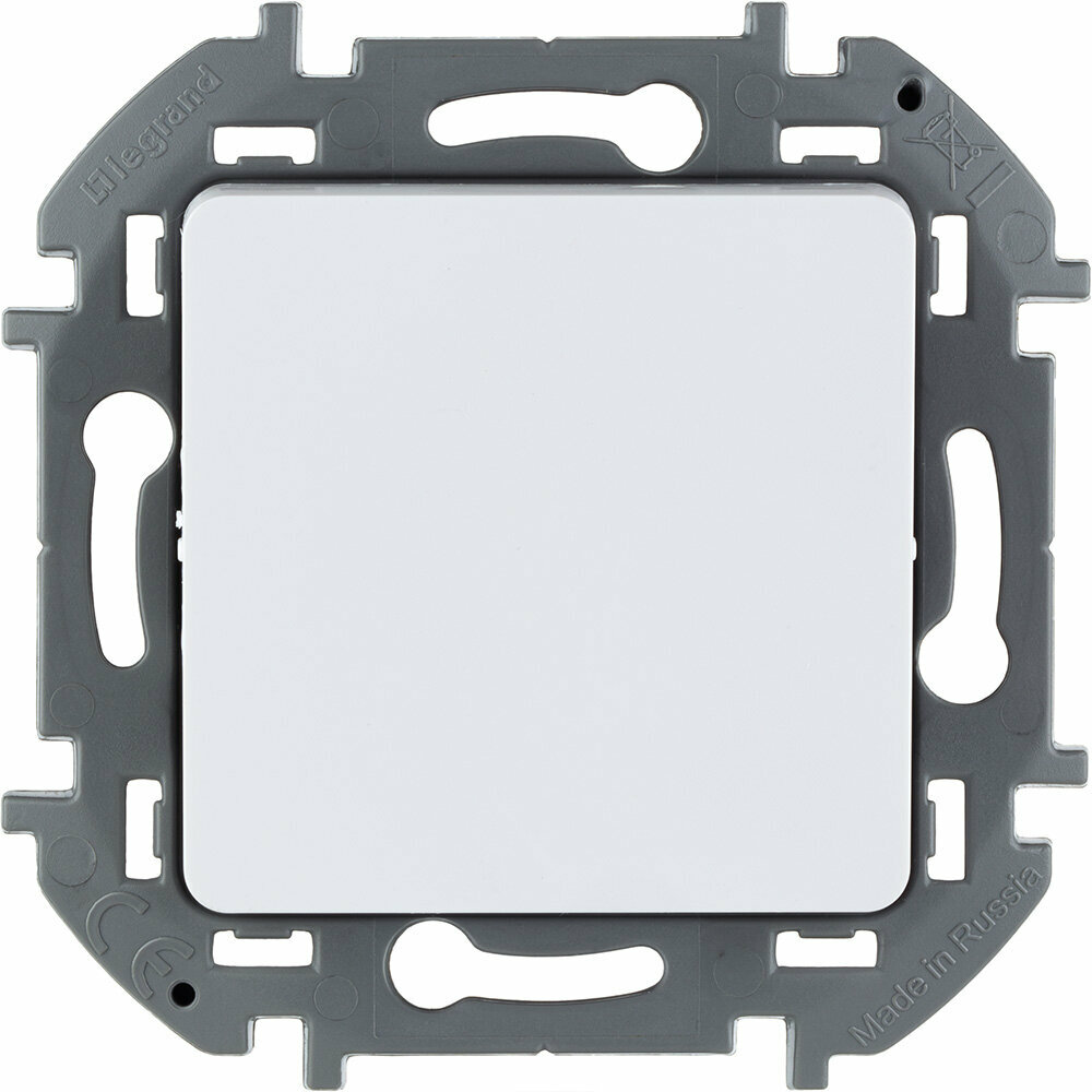 Выключатель Legrand / Легранд Inspiria, 10А IP20 250В, белый 75.8х75.8х41мм одноклавишный, 673650 / переключатель