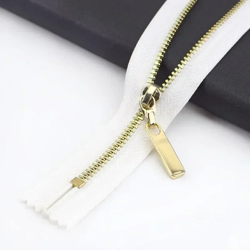 Металлические молнии Meetee 3#, 15-30 см, 3 шт AP393-WhiteGold, 20cm-3Pcs