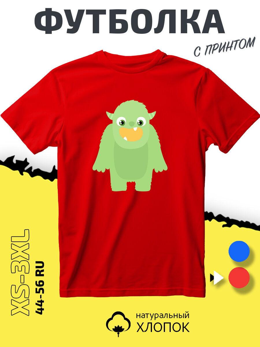 Футболка с принтом монстрдвумя зубами