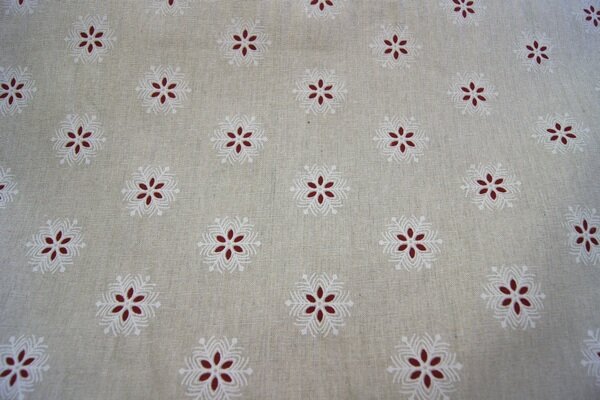 Ткань "ДЕКОР-3/19" с принтом "Снежинка", 50*50см +/-2см (60%лен,40%хлопок), уп. 1 шт