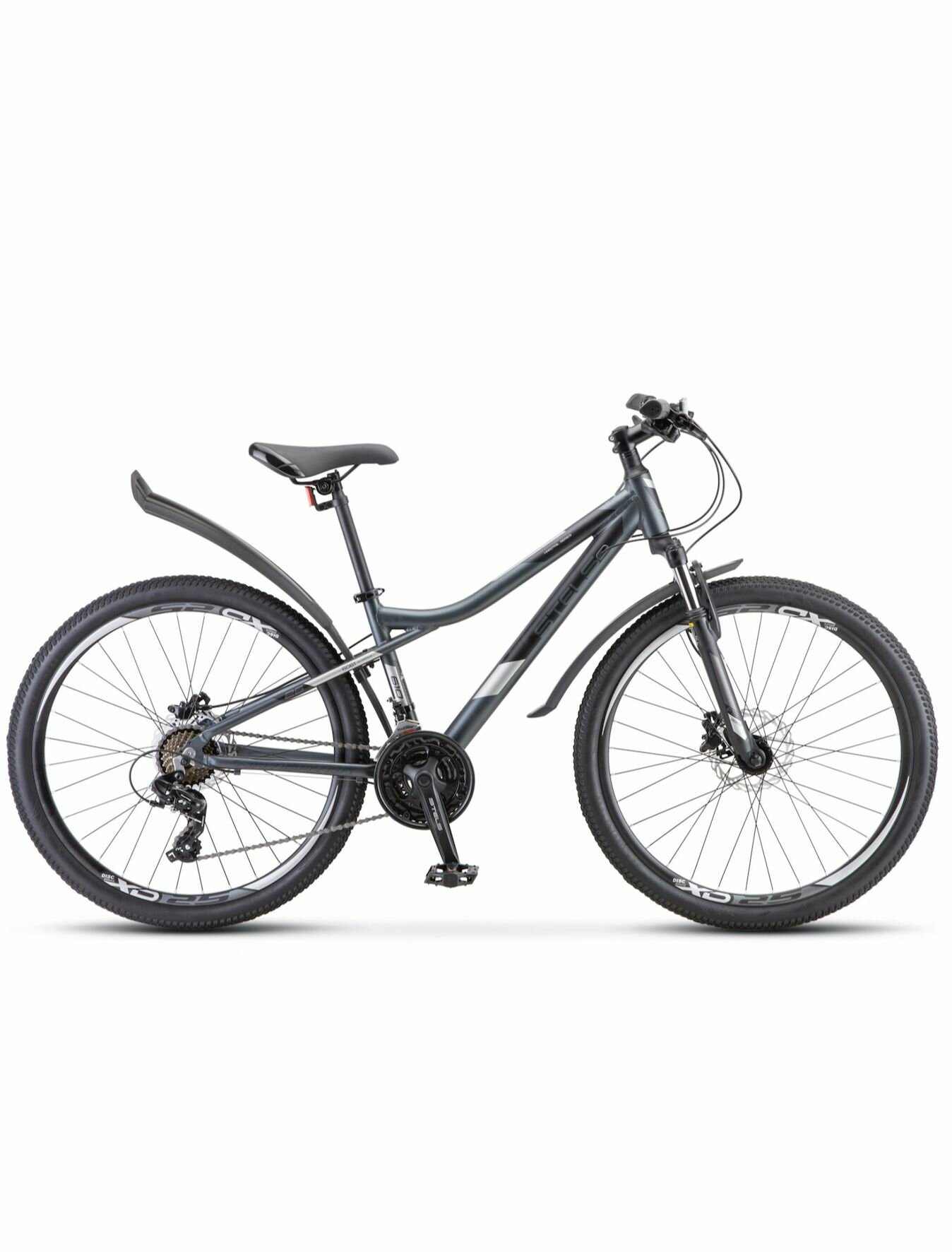 Велосипед MTB горный STELS, Navigator-610 D 26 V020 (м), рама 14, колеса 26, 21 скор. Антрацитовый, на рост 150-165