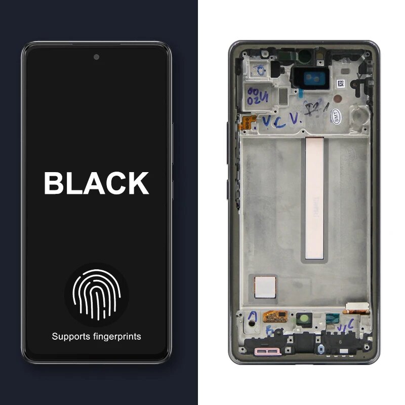 Экран Super AMOLED A53 5G с рамкой, для Samsung Galaxy A53 5G A536 A536B A536U With Black Frame
