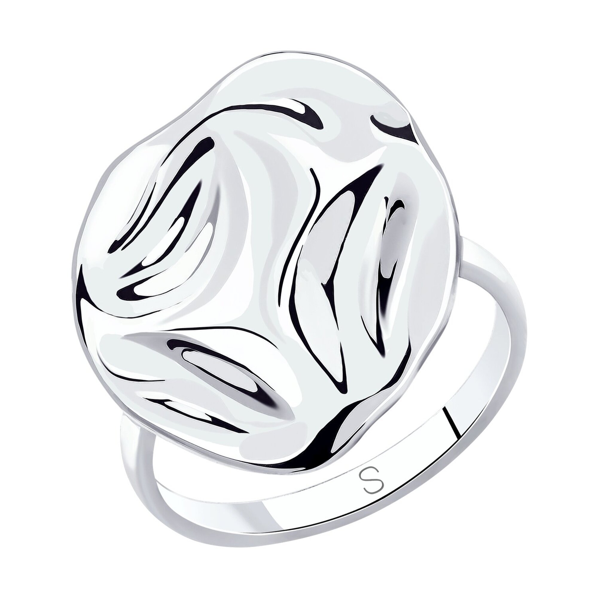 Кольцо, серебро, 925 проба, родирование