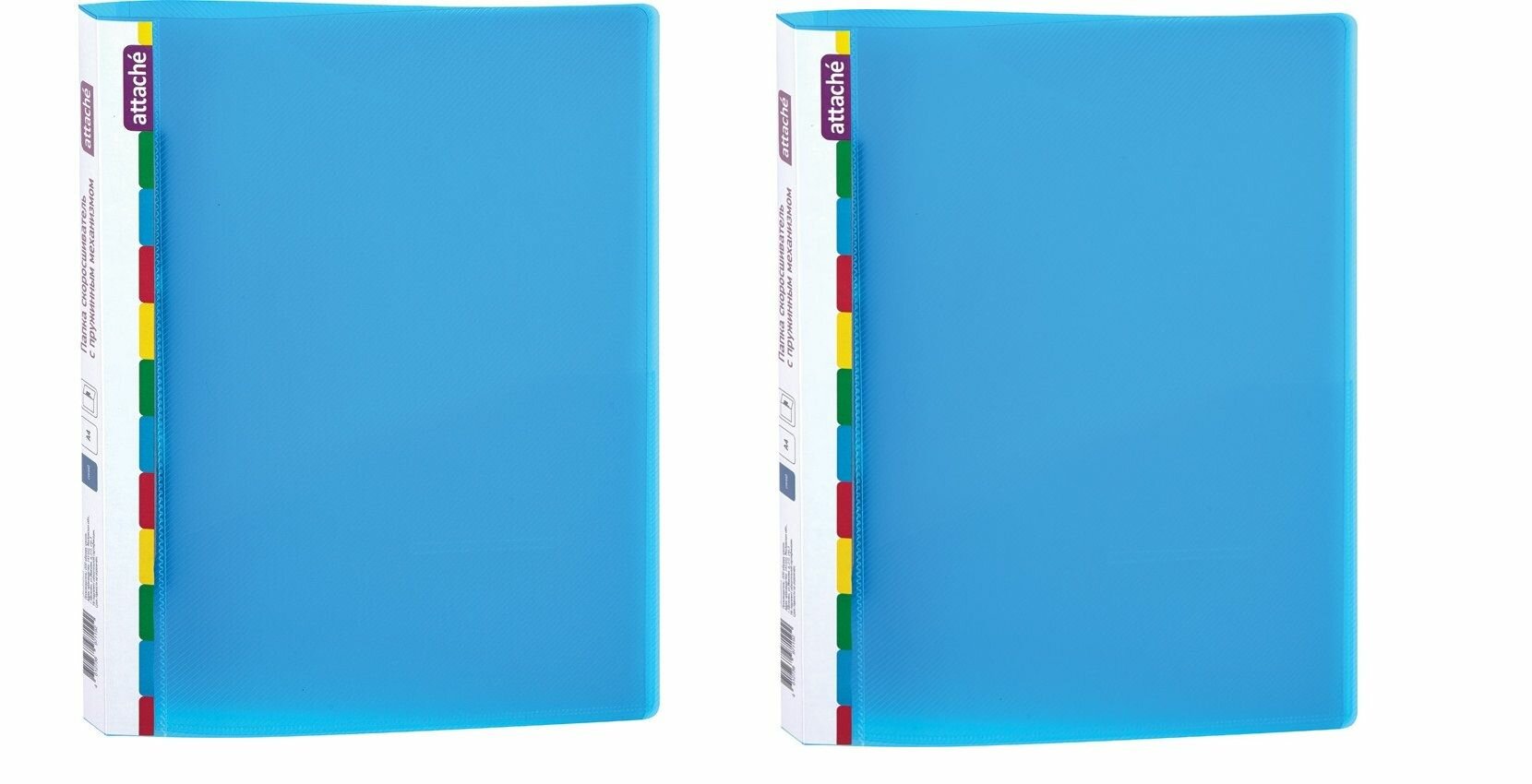 Attache Скоросшиватель пластиковый с пружиной, Diagonal, синий, 2 шт