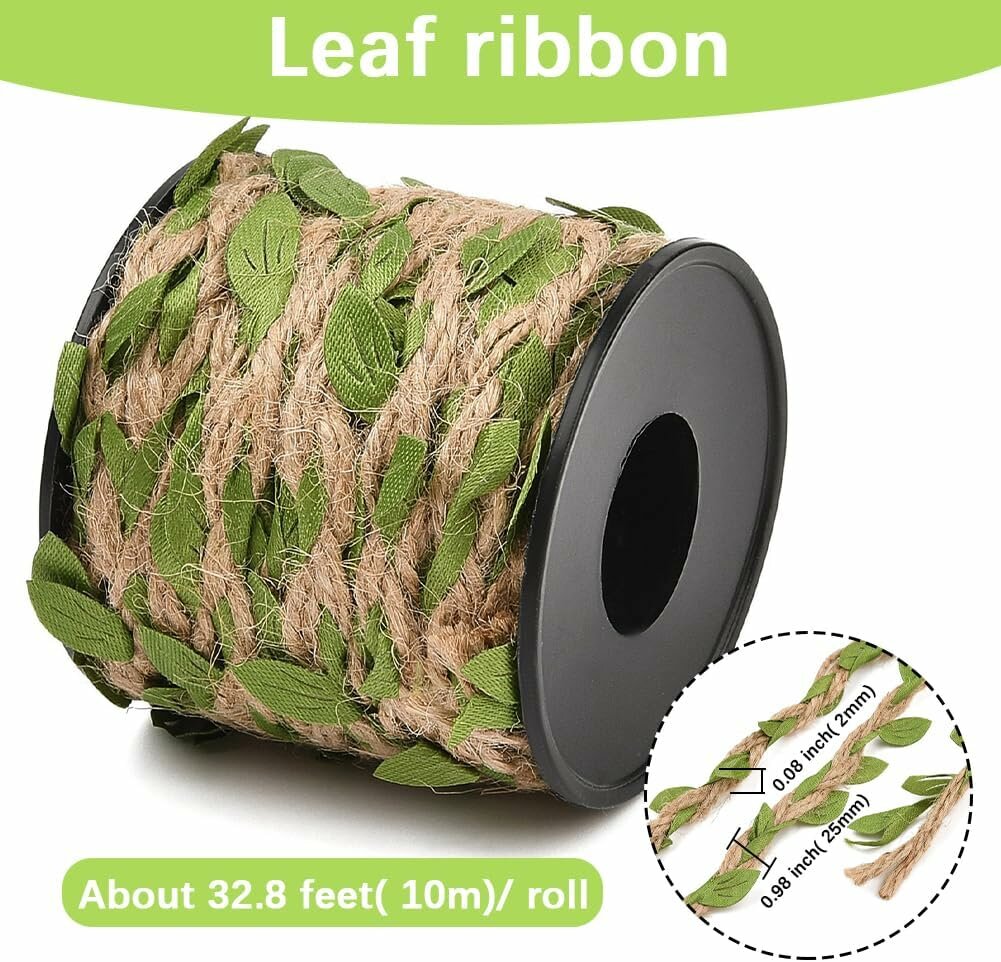 33 фута 2 мм зеленые листья виноградная лента искусственная листовая струна.