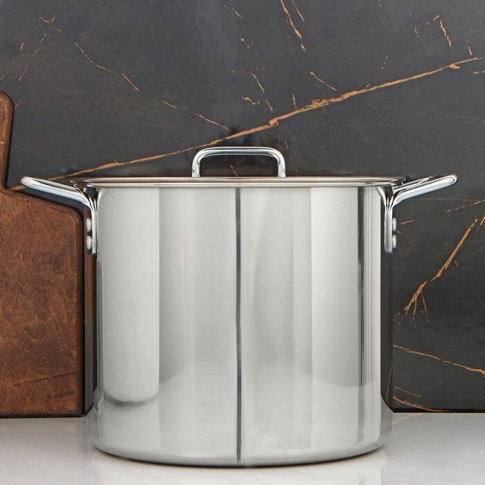 Кастрюля Катунь "Общепит", d 30 см, h 23 см, 15 л, сварная, с клепаными ручками