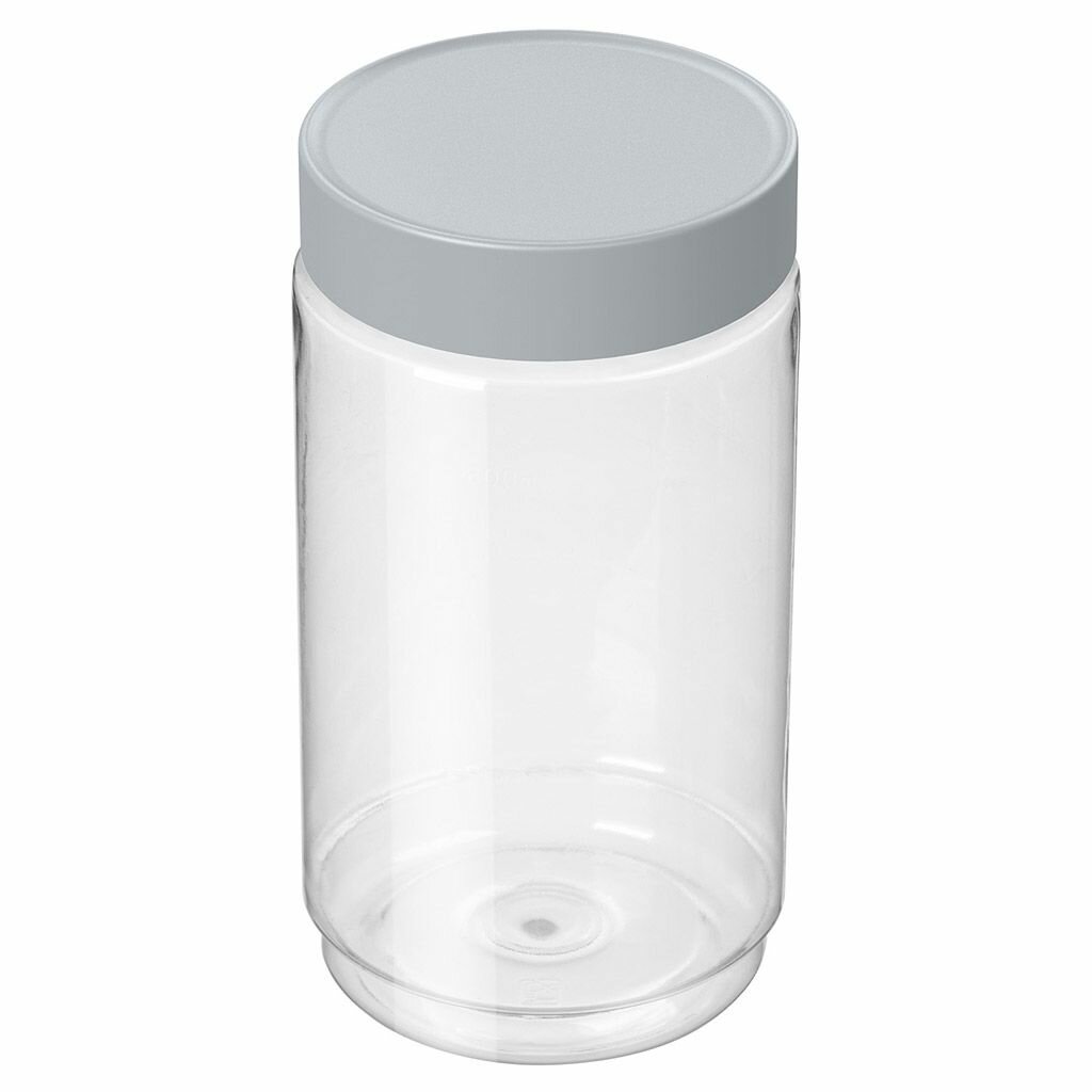 Банка для продуктов Plast team "Modena", для сыпучих, пластмассовая, 1 л, 9,4х9,4х17 см, серая