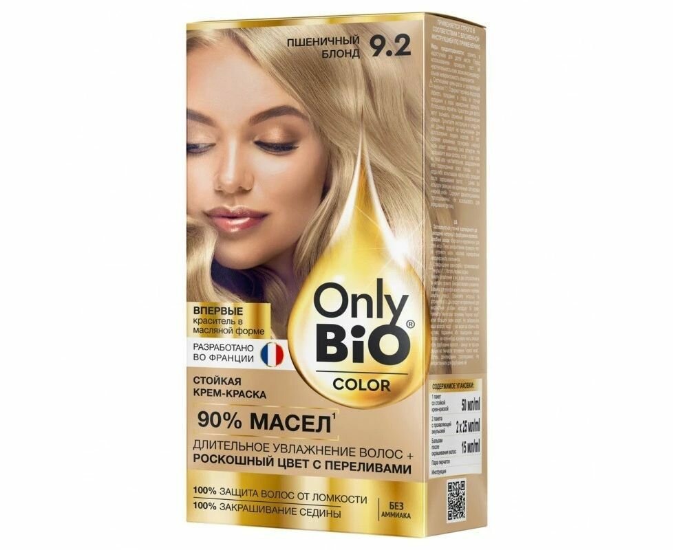 Крем-краска для волос Фитокосметик Only Bio Color, тон 9.2 Пшеничный блонд, 115 мл