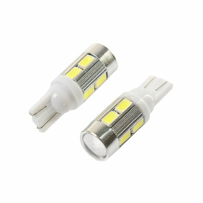 Автолампы Cartage Светодиодные, T10 W5W, 12 В, 10 SMD-5630, 2 шт
