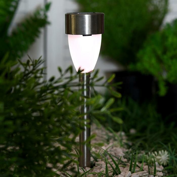 Садовый светильник на солнечной батарее Матовый конус, 5 35 5 см, 1 LED, свечение тёплое белое