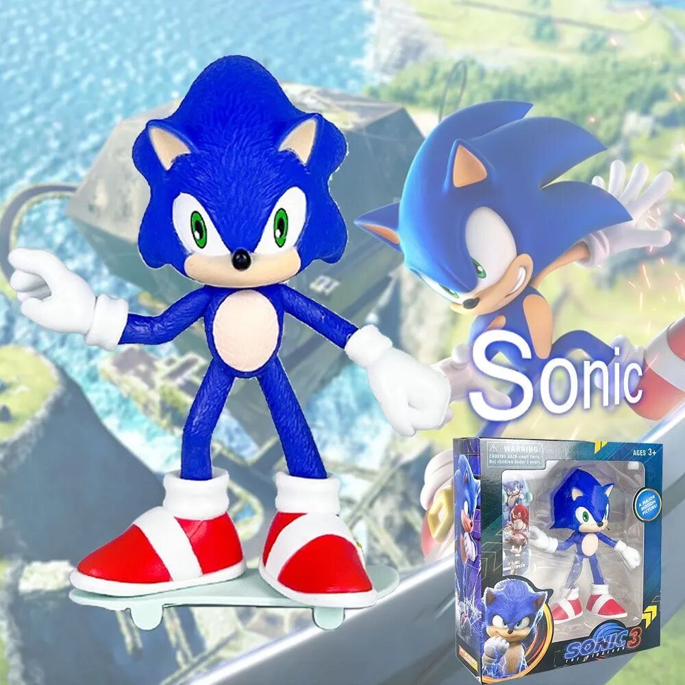 Аниме-фигурка Sonic The Hedgehog 16cm Фигурка Sonic для мальчиков из ABS пластика